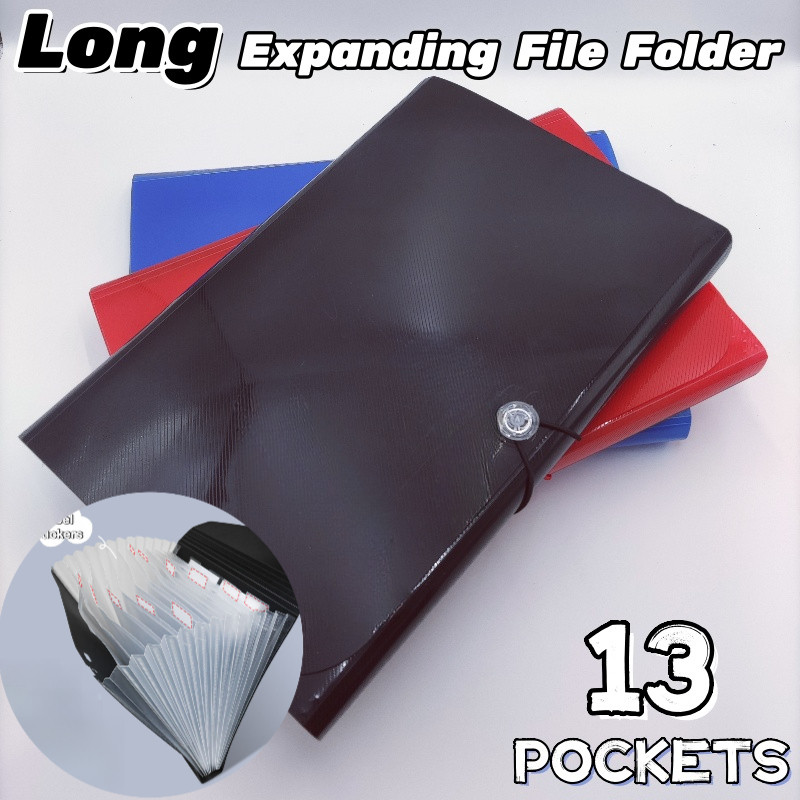 Long Expanding File Folder Document Storage Buckle Hanging Rope Organ ...