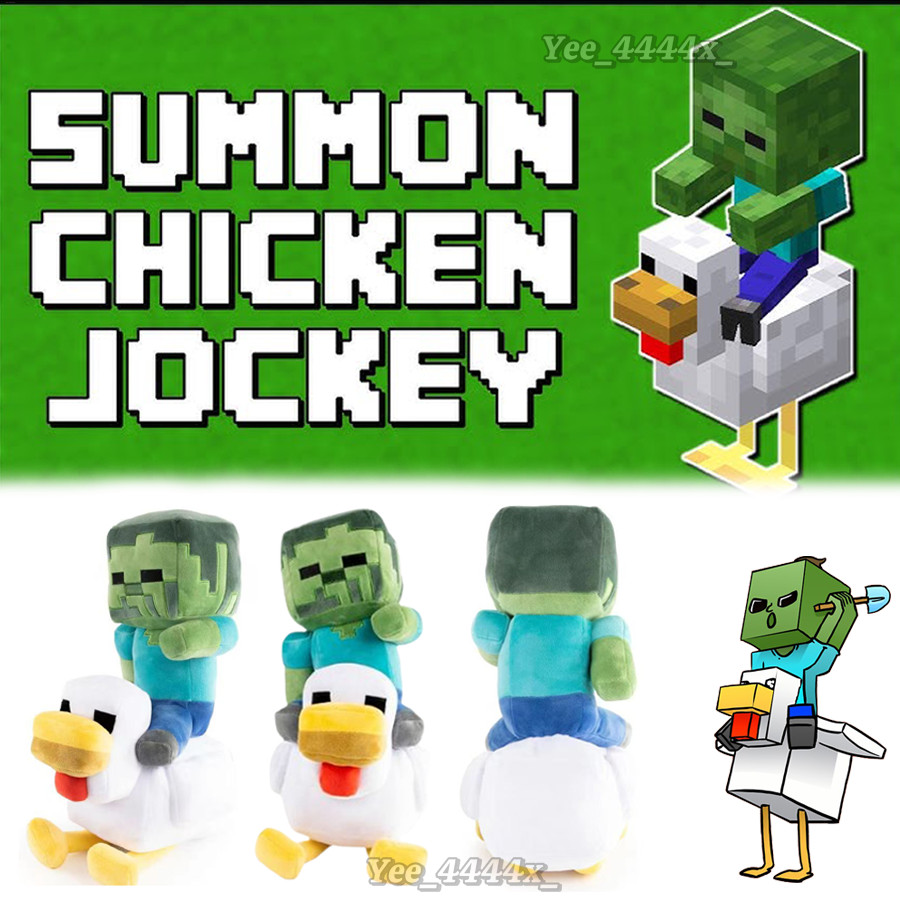 Minecraft Plush Dolls Cartoon Characters Chicken Jockey Plush Doll for ...