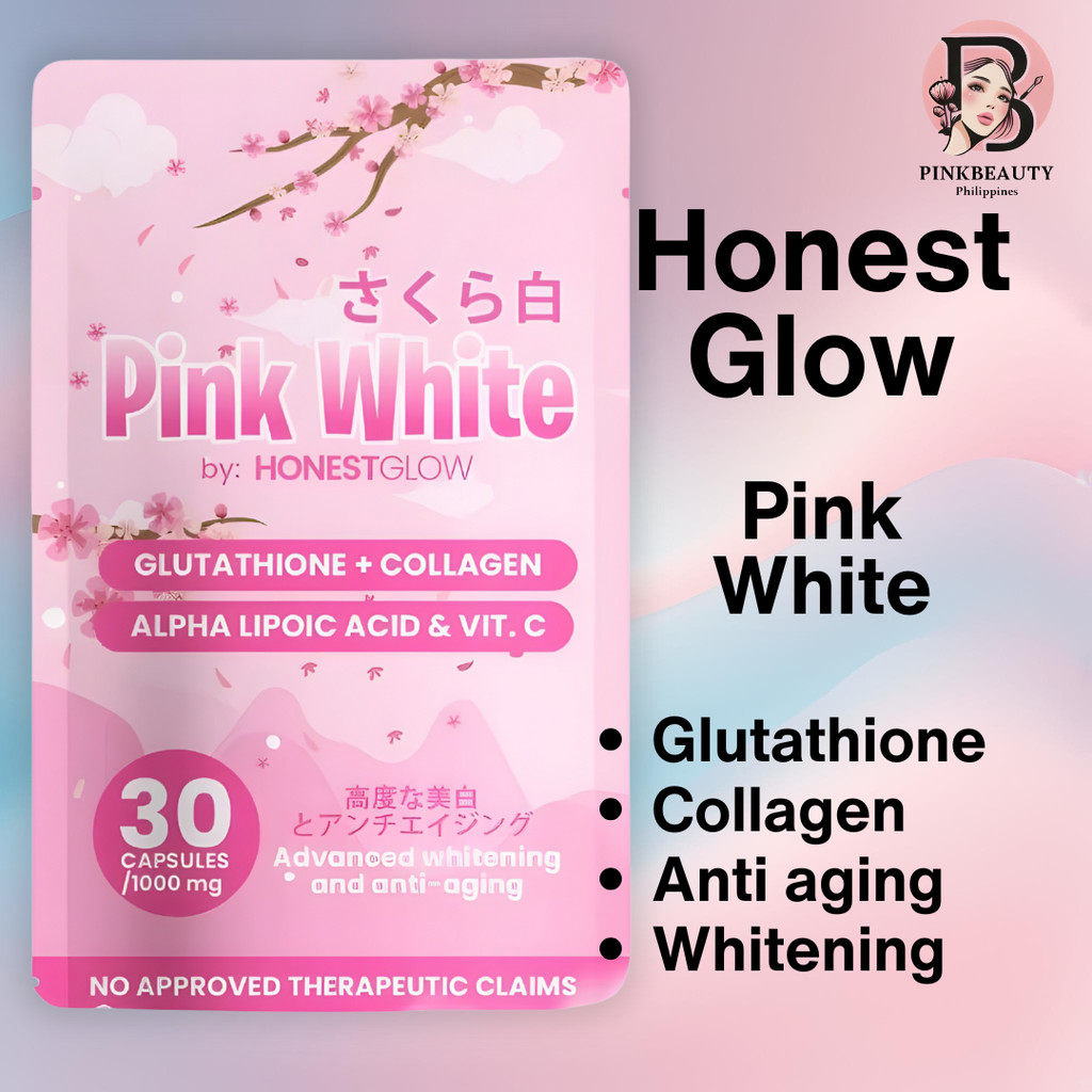 Honest Glow - Pink White Glutathione + Collagen Capsule (30capsules ...