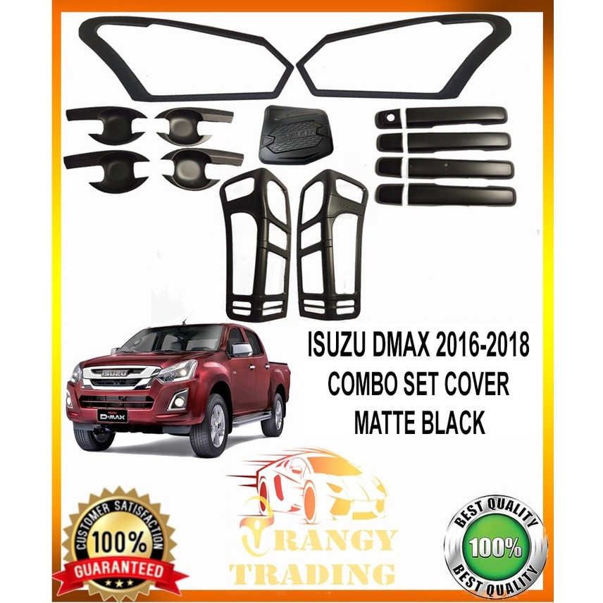 Isuzu DMAX D-MAX 2016 to 2018 Garnish Combo Set Cover Matte Black ...