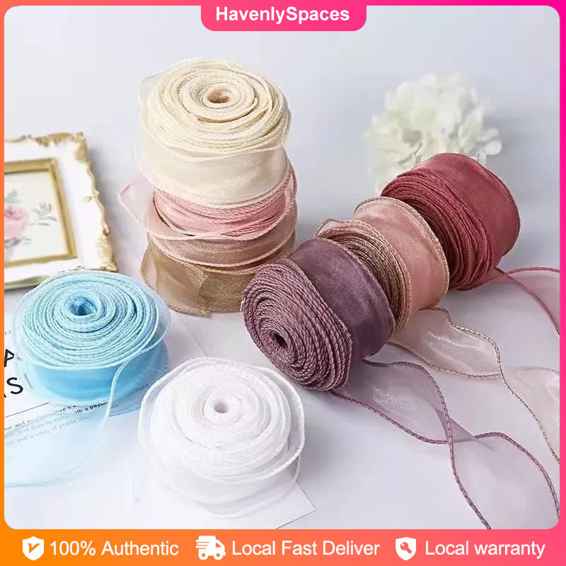 4cm*9m Fishtail Ribbon Flower Bouquet Wrapping Lace Tulle Ribbon Mesh ...