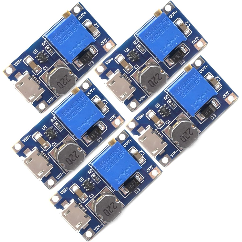 5pcs MT3608 DC-DC Boost Converter 2A Adjustable Step Up Micro USB Voltage Regulator Board 2V-24V ...