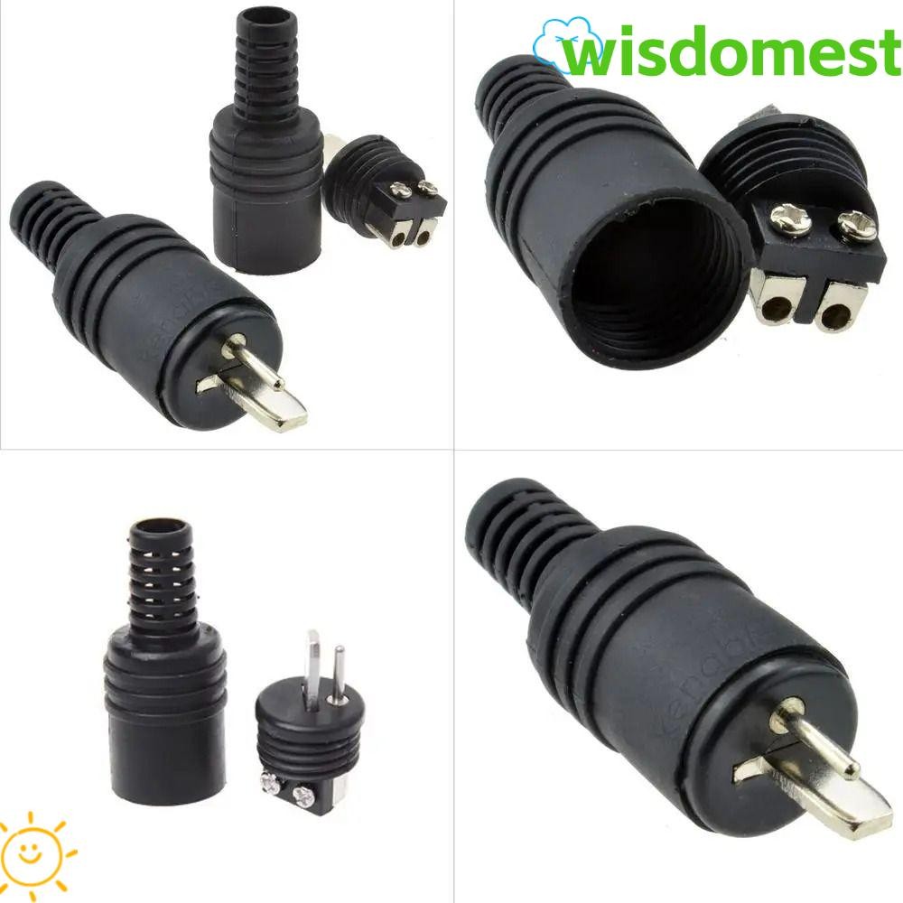 WISDOMEST 2 Pin Black DIN Plug, 2 Pin Connector Audio Lighting Power ...