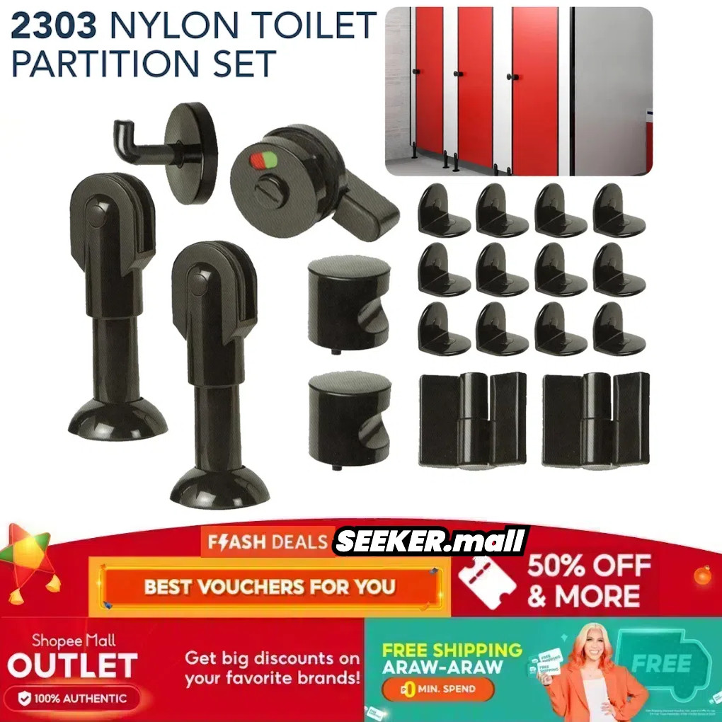 1 Set Nylon Black Toilet Partition Kit Public Bathroom Toilet Partition ...