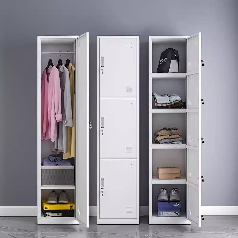 Single-Door Wardrobe Iron Locker with Lock Employee Cabinet Steel ...