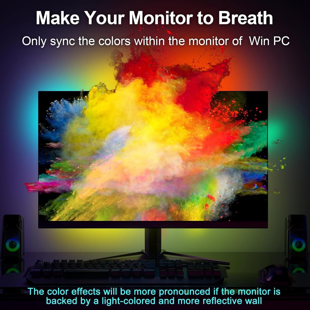 Monitor Backlight - Gaming Lights Upgraded Software Color Matching LED ...