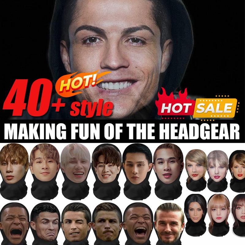 3D Full Face Mask Celebrity Facial Printed Ronaldo Messi Taylor Swift ...