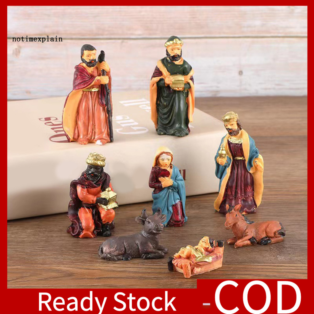 NTA Nativity Figurine Set Nativity of Jesus Figurine 8pcs Nativity ...