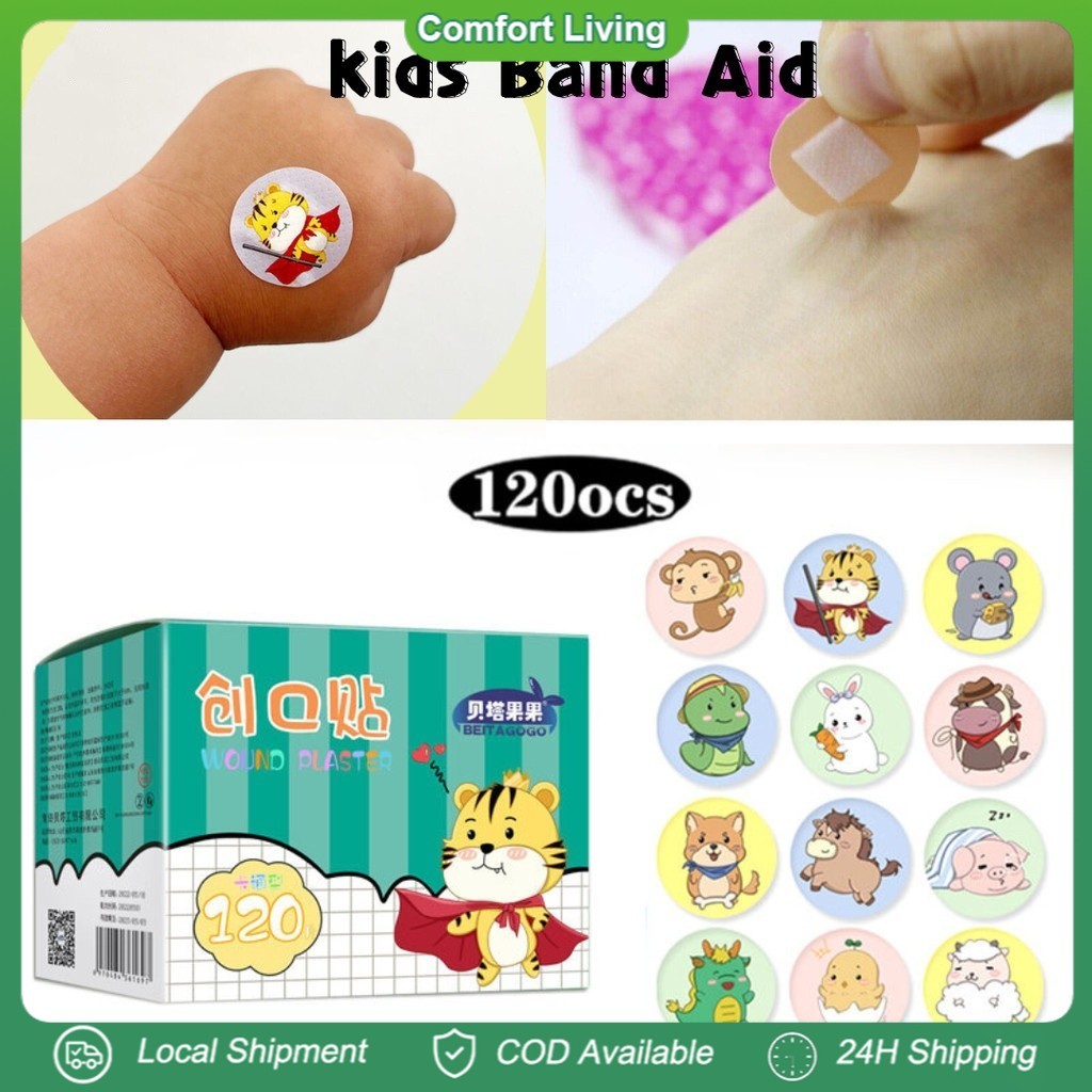 100/120PCS Mini Round Band-aid Cartoon Wound Plaster Disposable ...