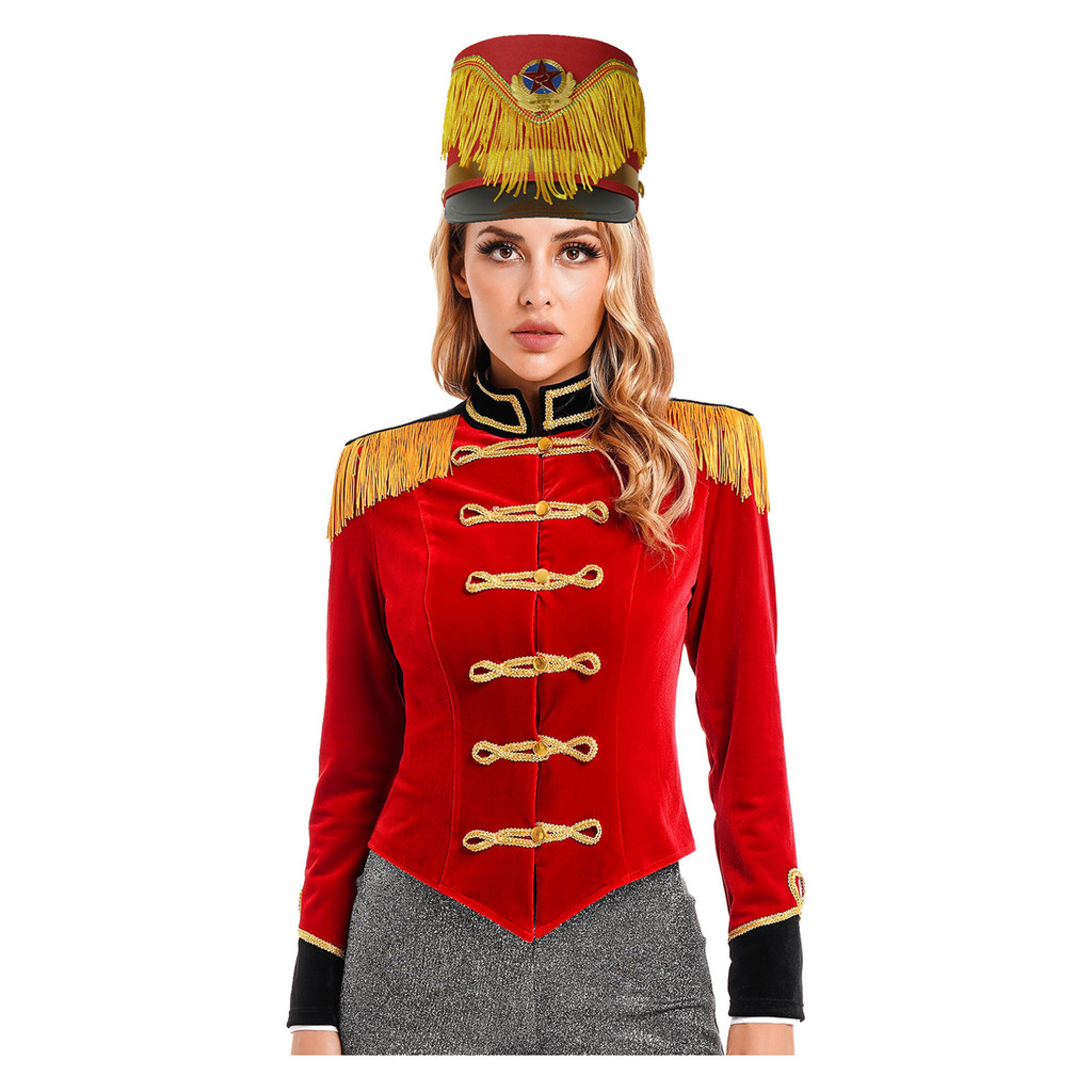 Women Halloween Drummer Marching Band Honor Guard Raising Flag Uniform ...