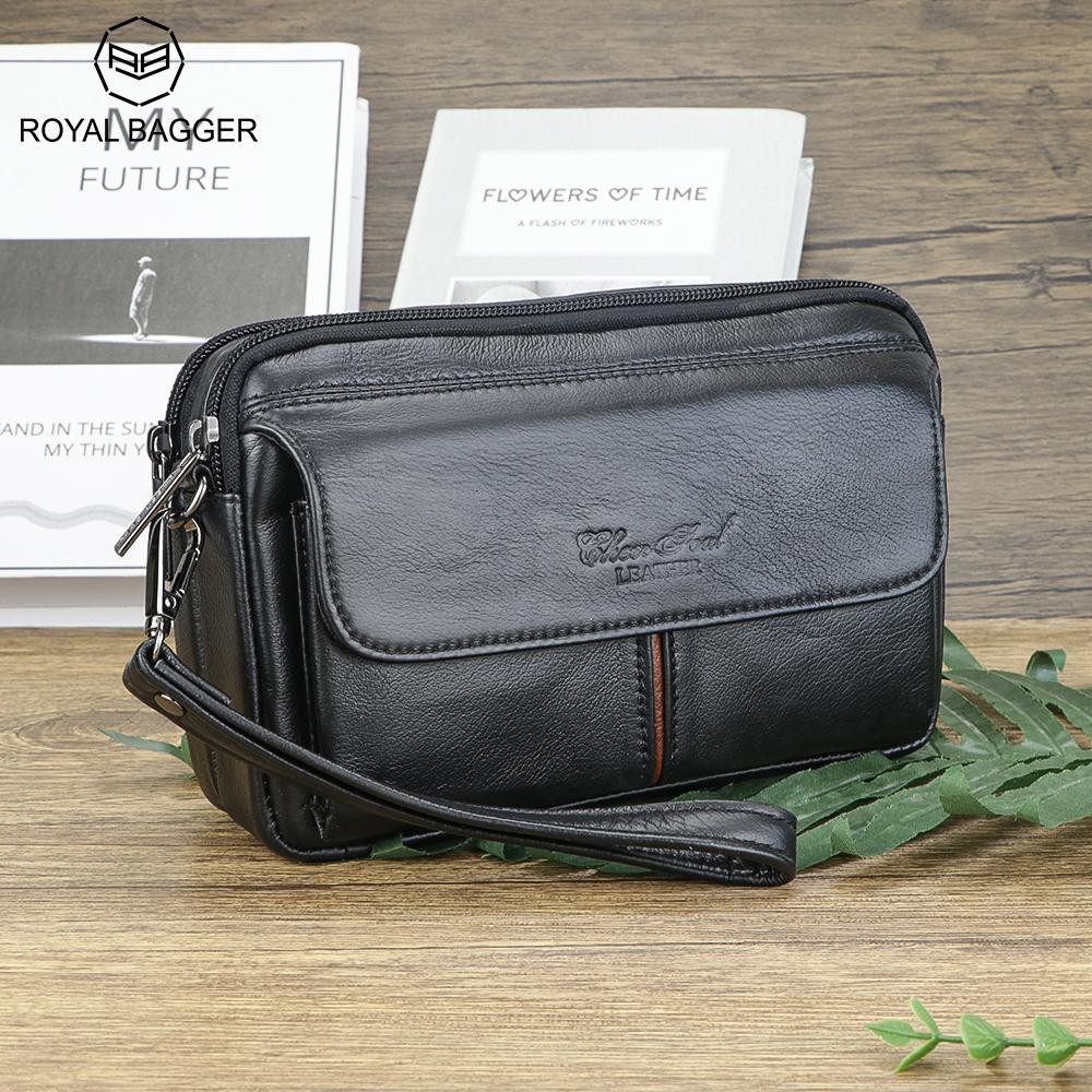 Royal Bagger Business Genuine Leather Men's Clutch Bag Wallet Mobile ...