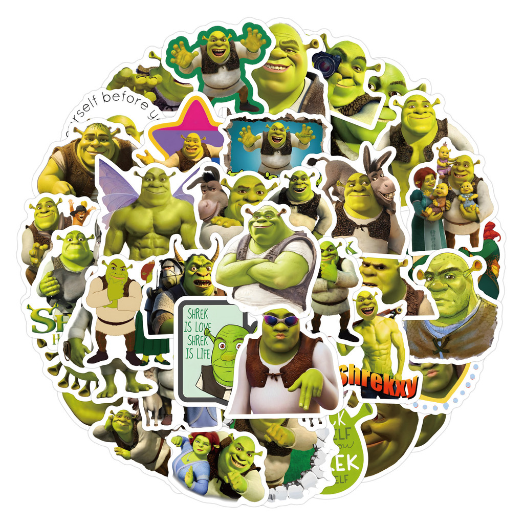 Y&P| Shrek Stickers Set Film Graffiti Waterproof Decals Pack, 62 pcs ...