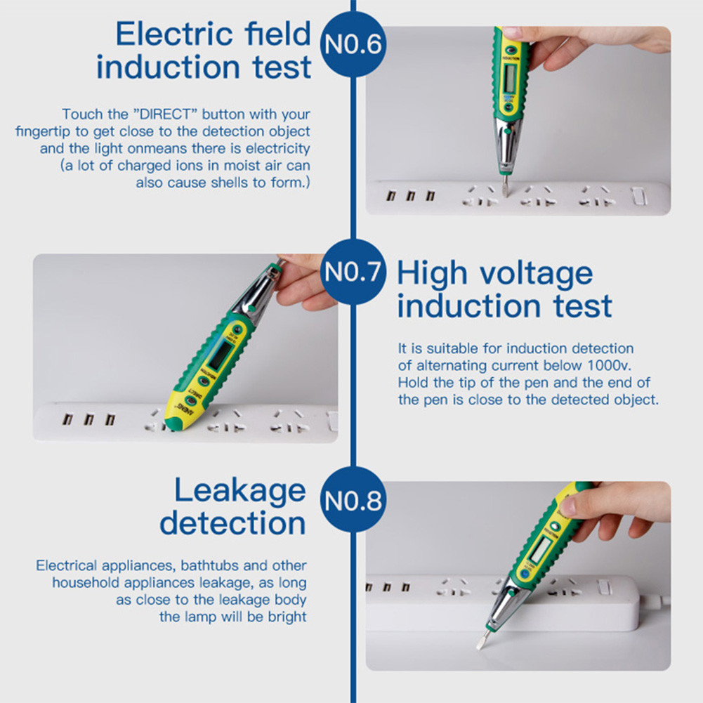 AC/DC 12-250V Non-contact LCD Digital Display Tester Screwdriver Power ...