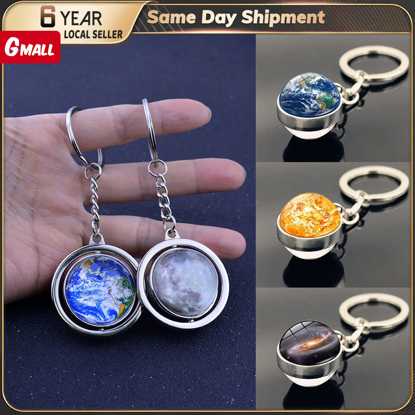 【Fast Delivery】 Creative Key Ring Universe Galaxy Nebula Double-Sided ...