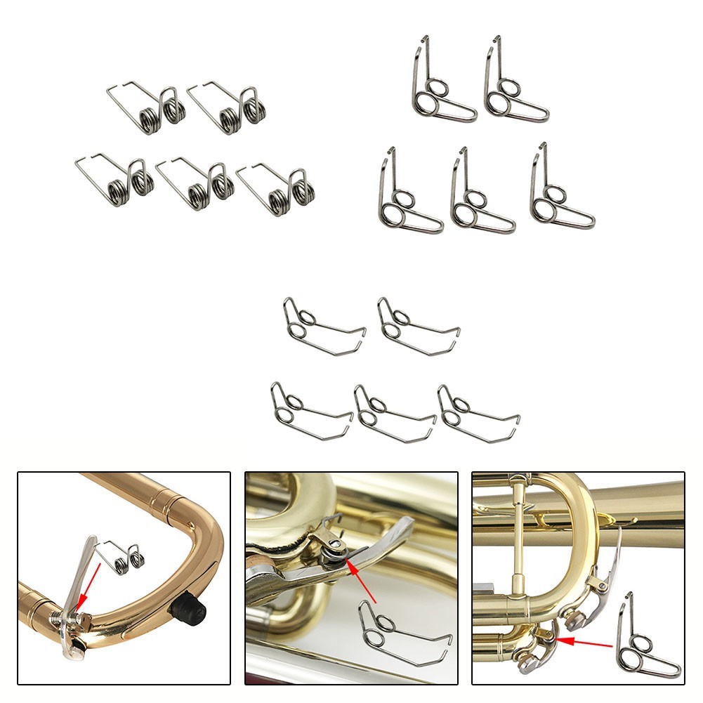 Value Pack of 5 Iron Trumpet Trombone Alto Horn Valve Spring Water Key ...