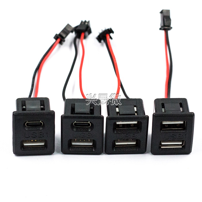 Usb Female Socket type-c Double Socket usb a Female Lamp Charging ...