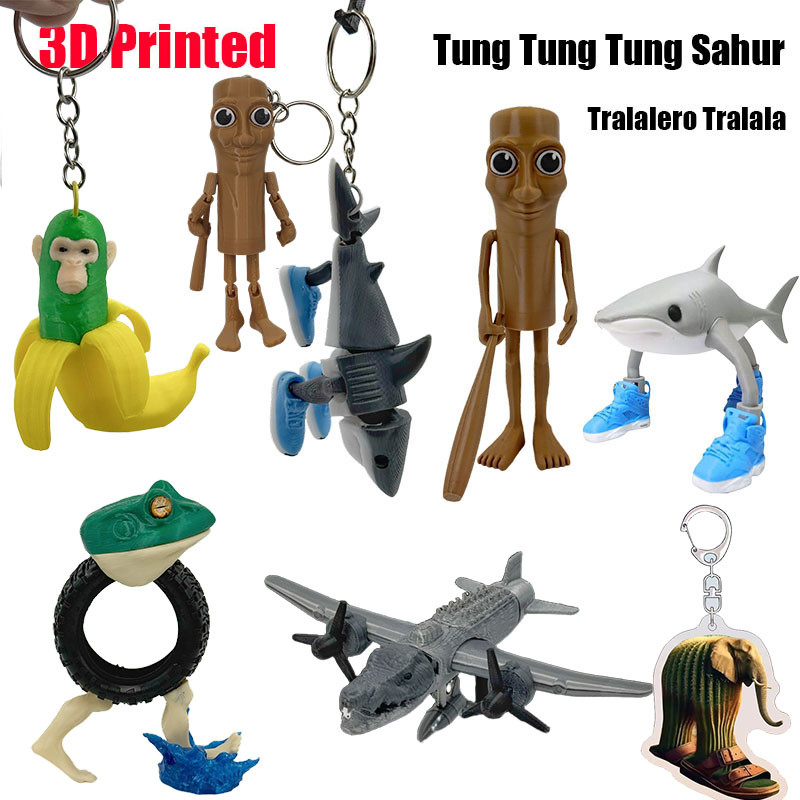 Italian Brainrot Tung Tung Tung Sahur Action Figure Boneca Ambalabu ...