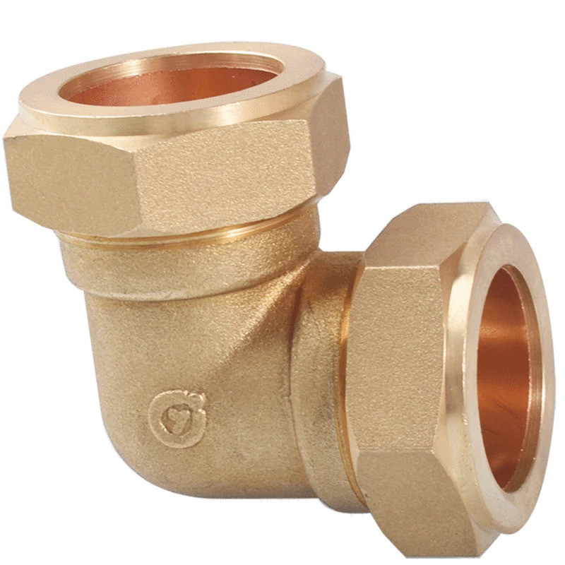 6–28mm Tube OD Compression Union 90° Elbow Brass Coupler for Air ...