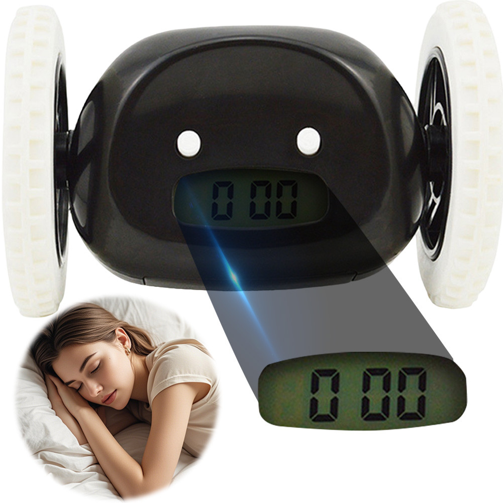 justeasybuy Jumping Alarm Clock Move Jump Roll Run Away Robot Alarm ...