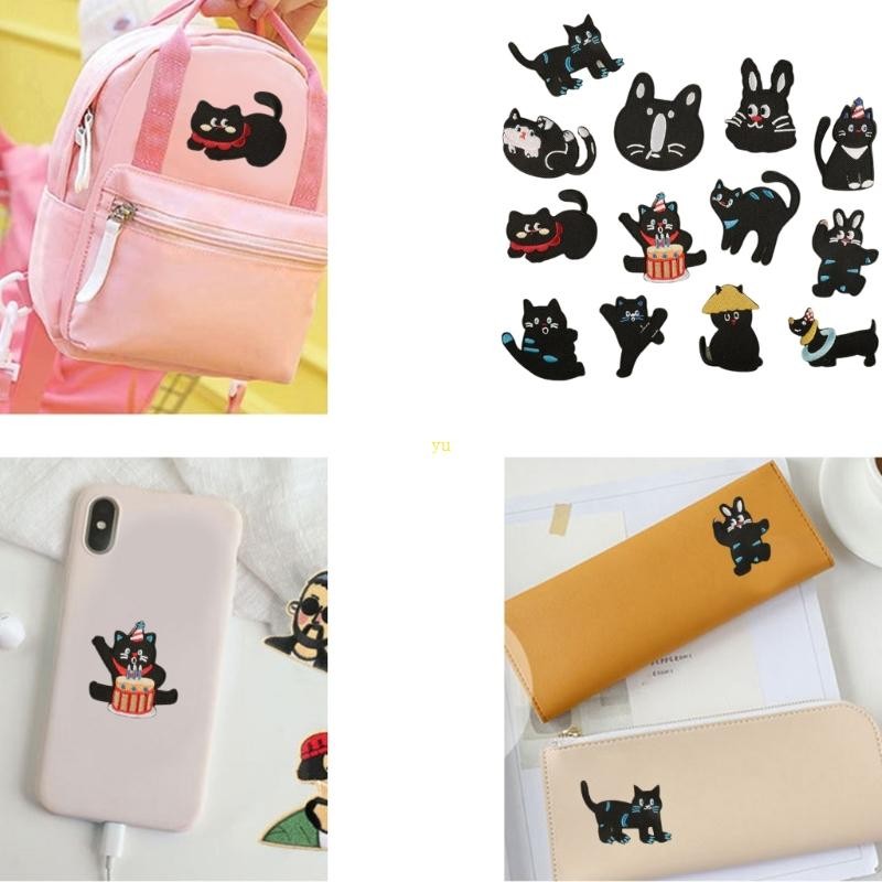 YU 13 Pcs Kitten Iron on Patches Sew on Applique Patches Cats ...