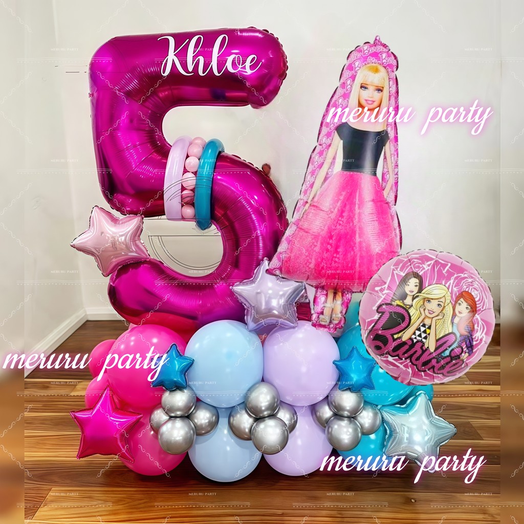 Disney Barbie Princess Theme Balloons Set for Birthday Party ...