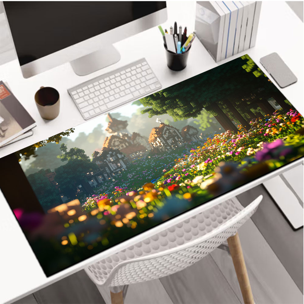 Minecraft Computer Mouse Pad 40x80CM Flower Gaming Desk Mat Rubber Mat ...
