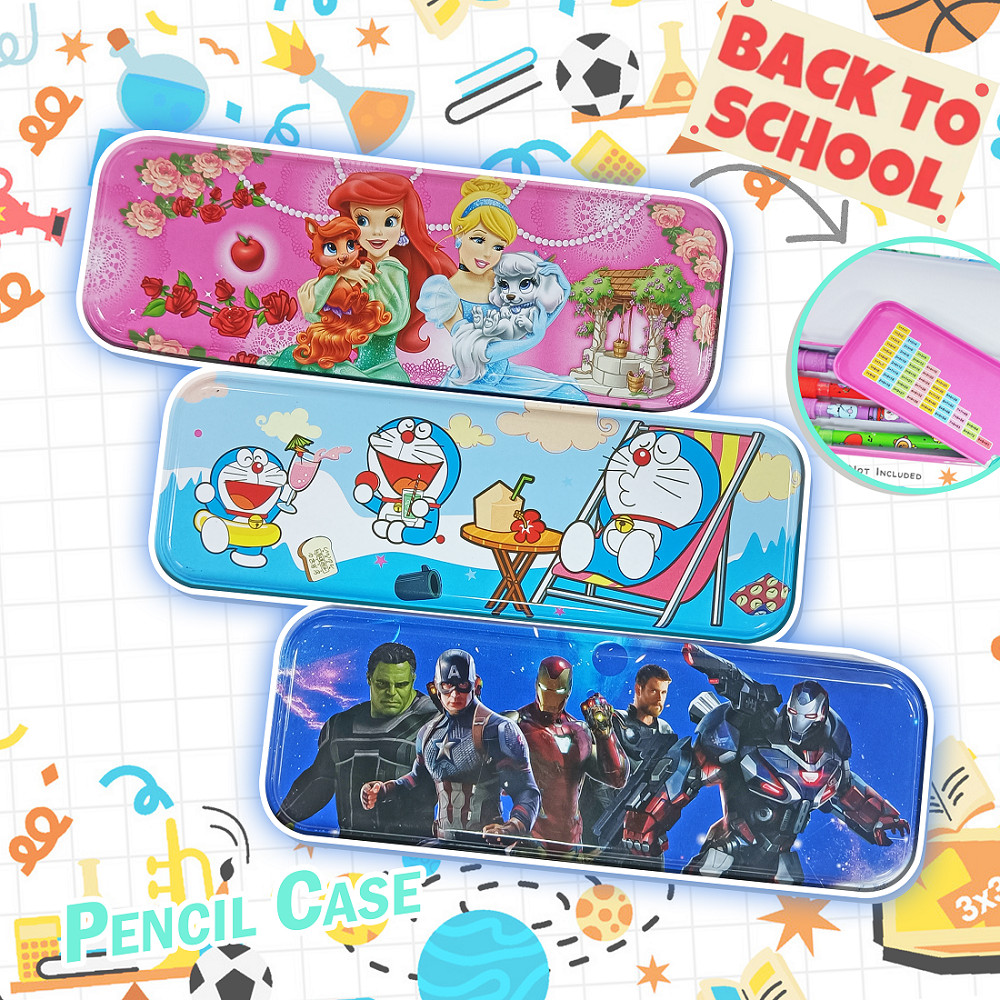 KST 2 Layer Metal Pencil Case Tin Box School Supply Kiddie Travel ...