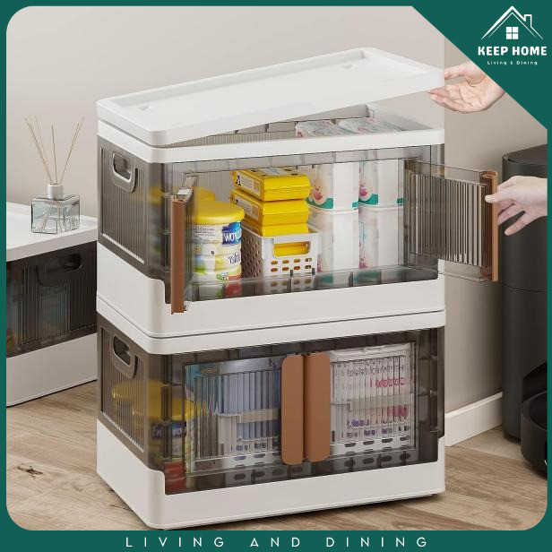 Keep Home 32/72L Storage Box Sorting Box Books Dormitory Clothes Storage Foldable Large Capacity ...