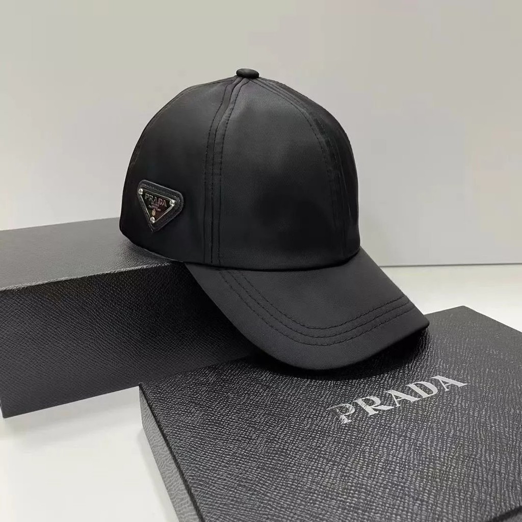 PRADA1452 Inverted Triangle Label Side Letter Baseball Cap Men Women ...