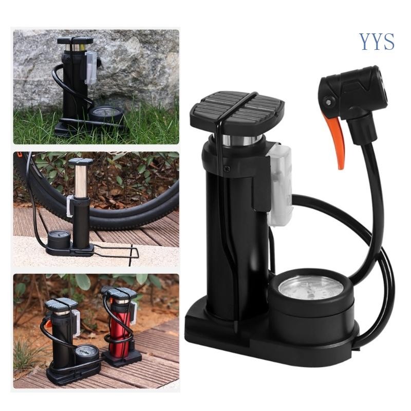 YYS Bicycles Tire Air Pumps Small Floor Pump with Pressure Gauge Bikes ...