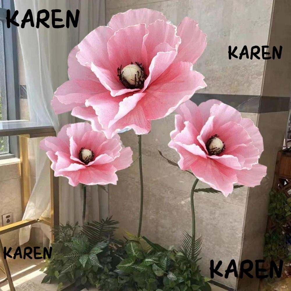 KAREN Giant Simulation Poppy Flower, Window Display Linen Artificial ...