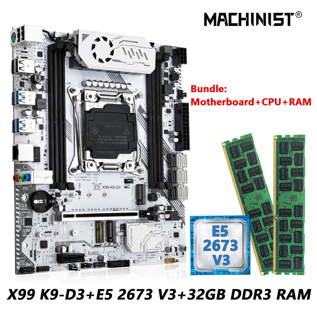 Machinist X99 Motherboard Set Kit With Ddr3 2 16gb Ram Memory And Intel