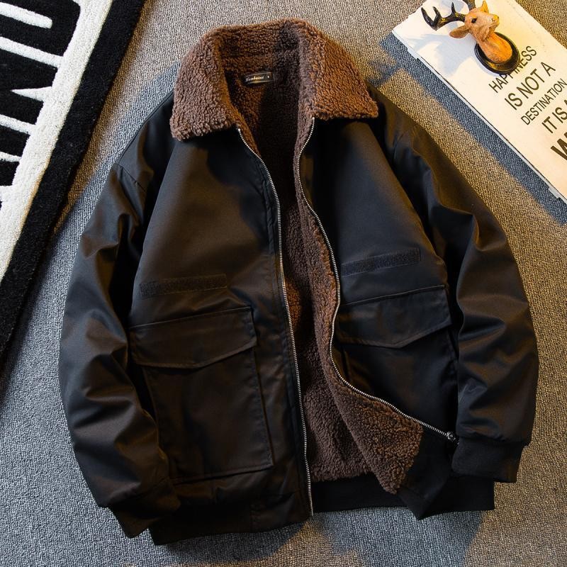 Jacket waterproof Jacket Winter jacket Jaket lelaki Brown Fleece jacket ...