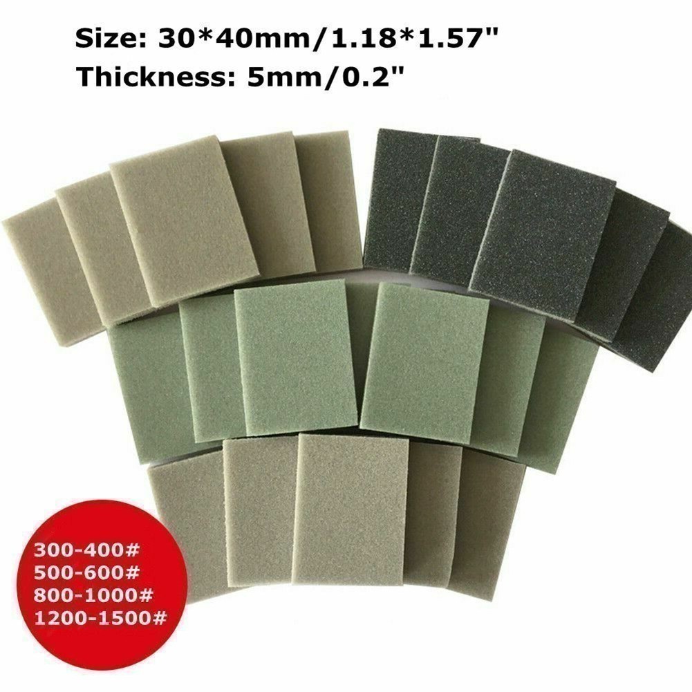 🅾🅻🅻 Wet Dry Sanding Block with Fine Coarse Grit Foam Sponge Pads Set of ...