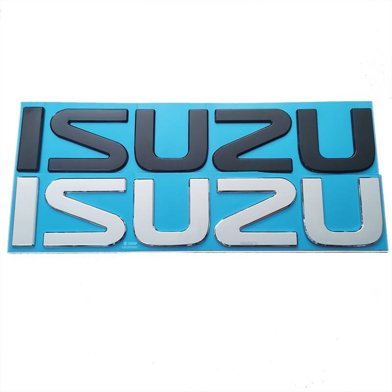 1 x ABS Big Chrome/Black/Red ISUZU Logo Letter Car Front Trunk Emblem ...