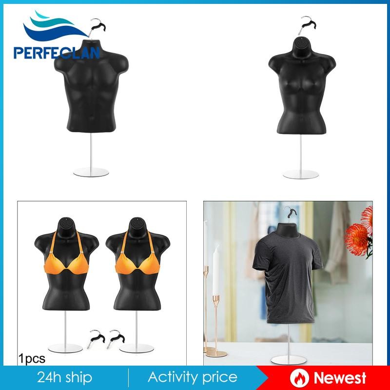 [Perfeclan] Human Mannequin Torso T Shirt Display with Metal Body Torso ...