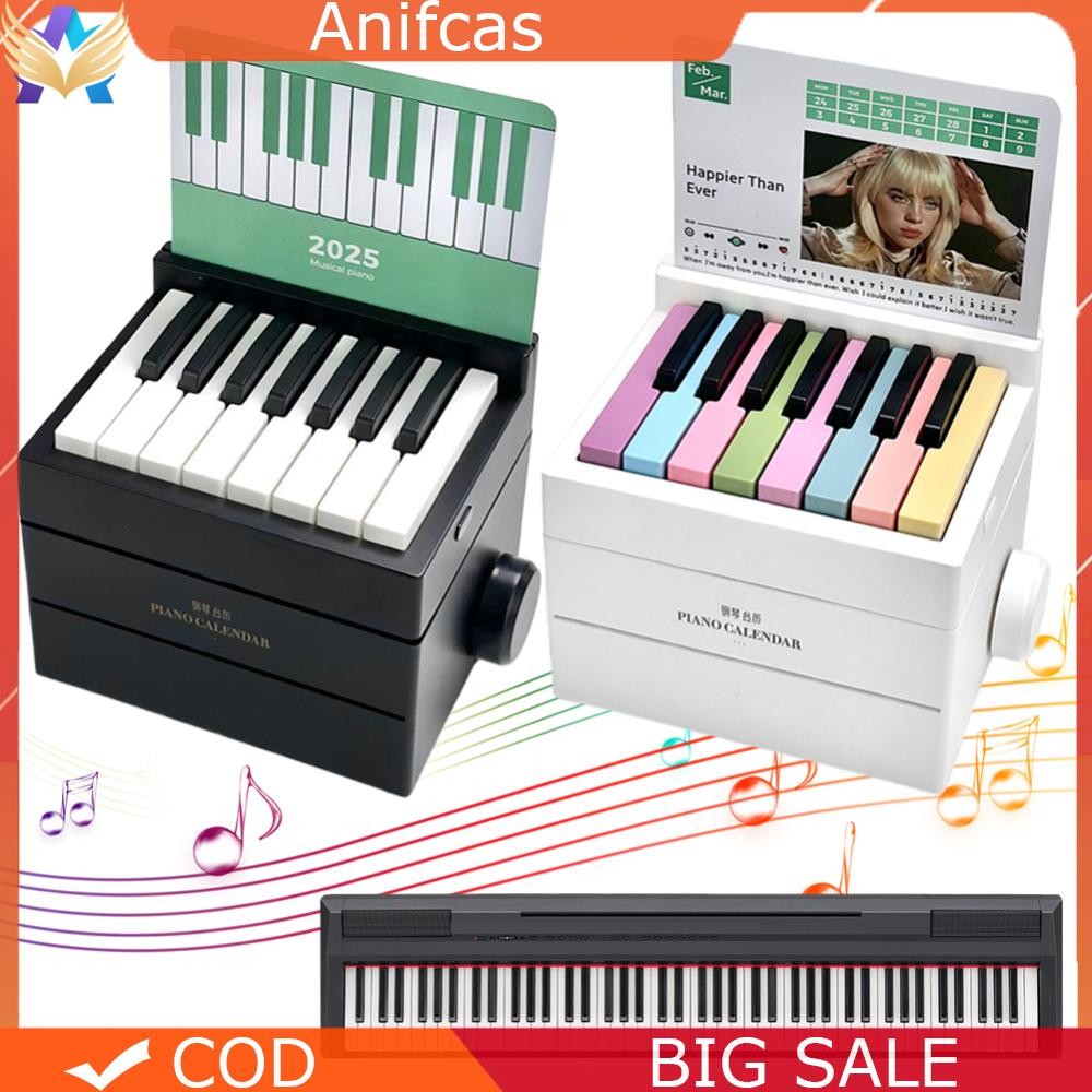 Piano Calendar 2025 Music Sheets Toy Playable Piano Desk Calendar Gifts ...