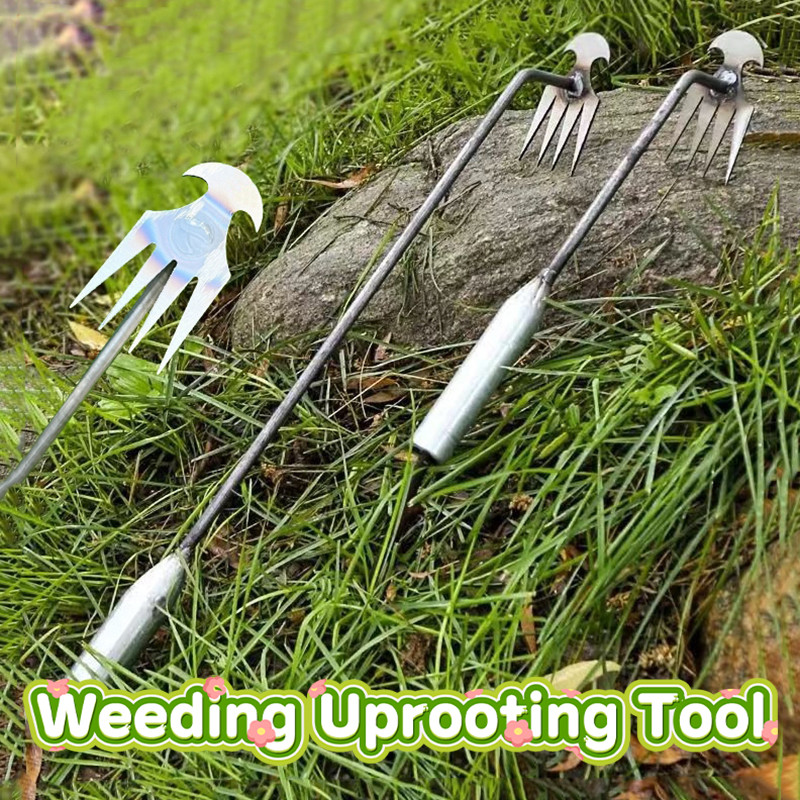 Weeding and rooting tool steel 4 tooth weeder root digger garden hoe ...