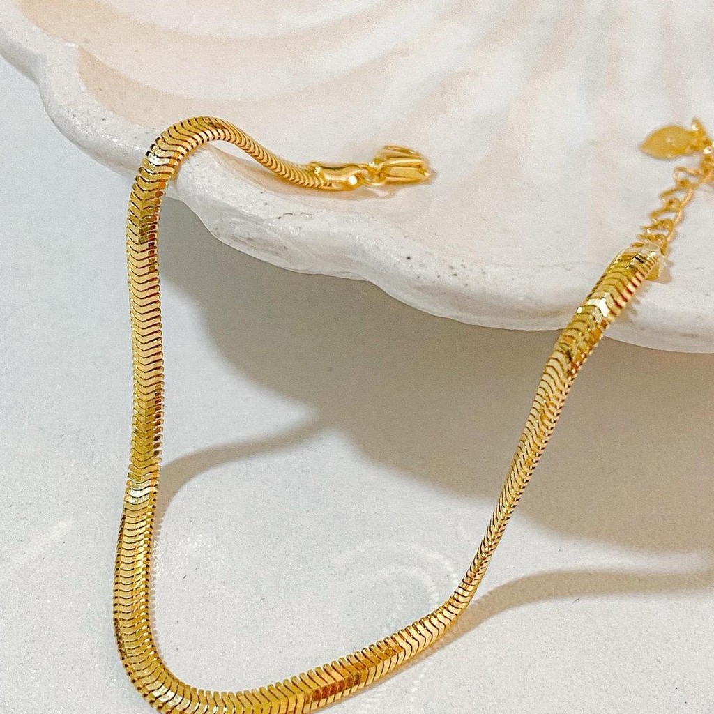 MARGEGOLD Snake Chain Minimalist Bracelet 2.5-2.6g est | 18K Saudi Gold ...