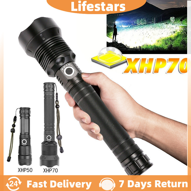 XHP50/XHP70 Flashlight Super Bright Zoom LED Flashlight Rechargeabl ...