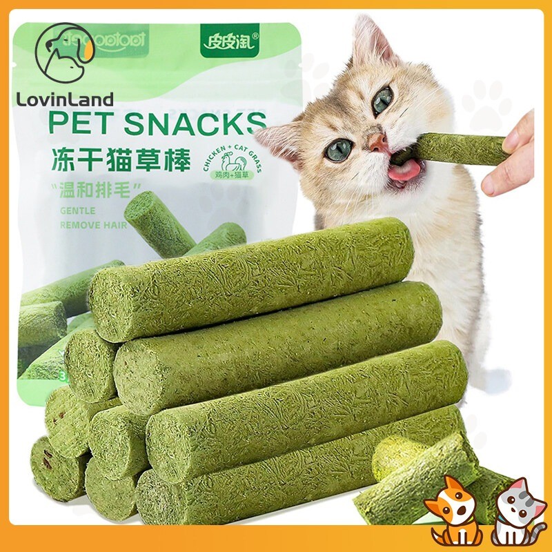 Lovinland Freeze Dried Cat Grass Sticks Catnip Cat Snacks for Cleaning ...