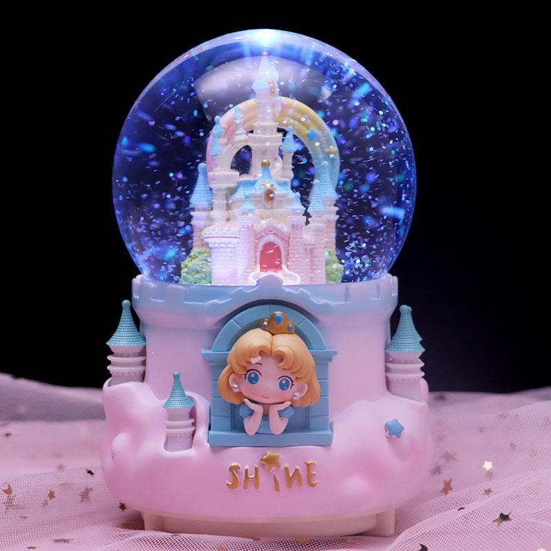 Princess Castle Crystal Ball Music Box Rotating Music Box Children's ...