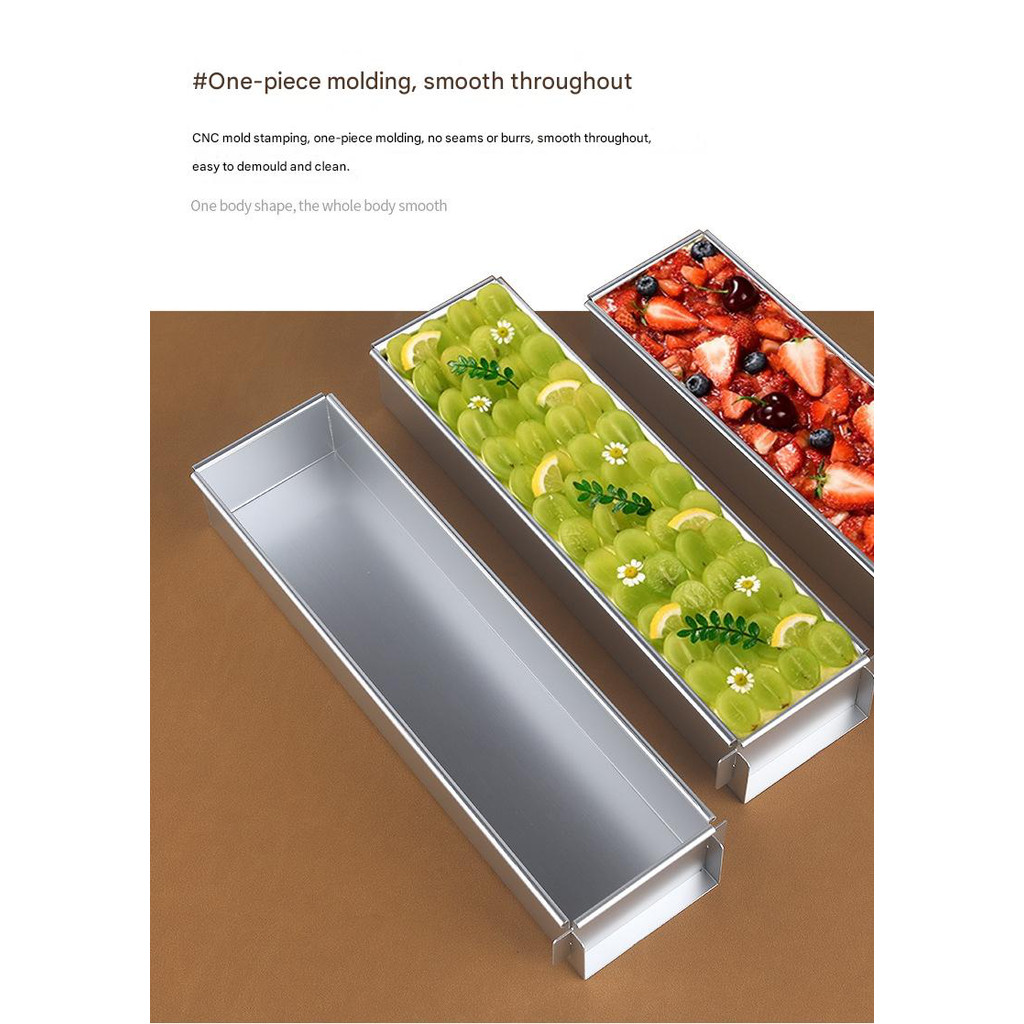 40CM Thickened Stainless Steel Rectangular Tiramisu Cake Mold Side ...