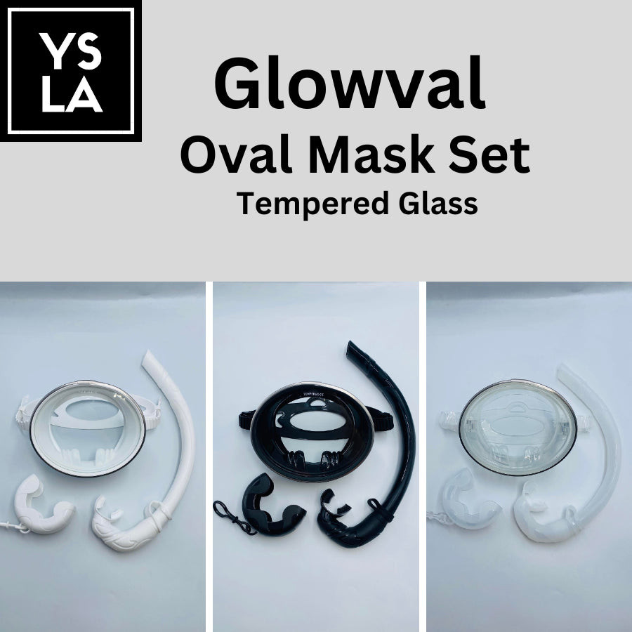 Glowval Diving Oval Mask for Freediving Medium Volume Mask Set with ...