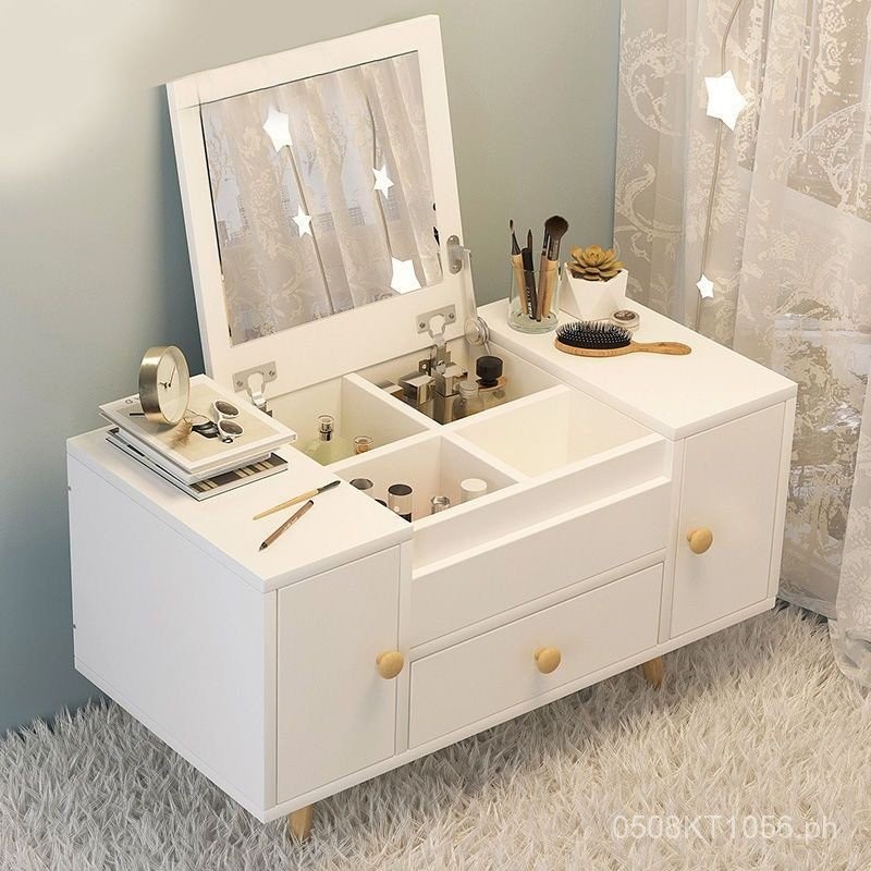 Makeup Vanity Table ins Modern Minimalist Dressing Table with Built-in ...