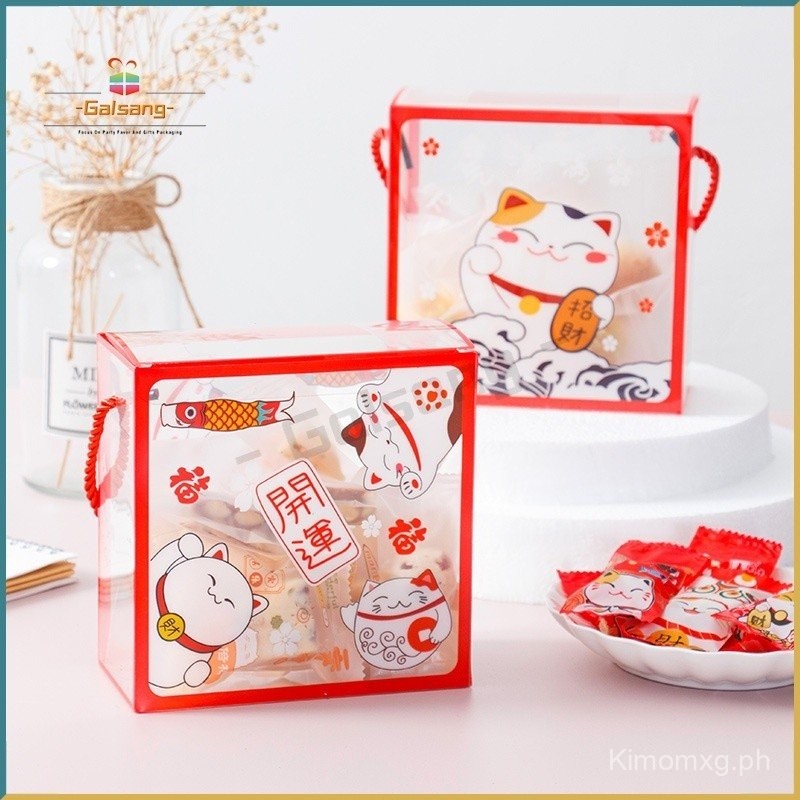 (MOQ: 10pcs) Chinese New Year Transparent PET Candy Box With Handle ...