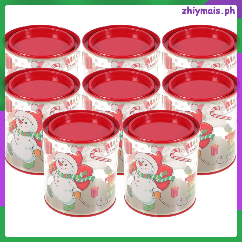 Candy Jar Gift Boxes Portable Cylinder Cookie Containers Christmas Seal ...