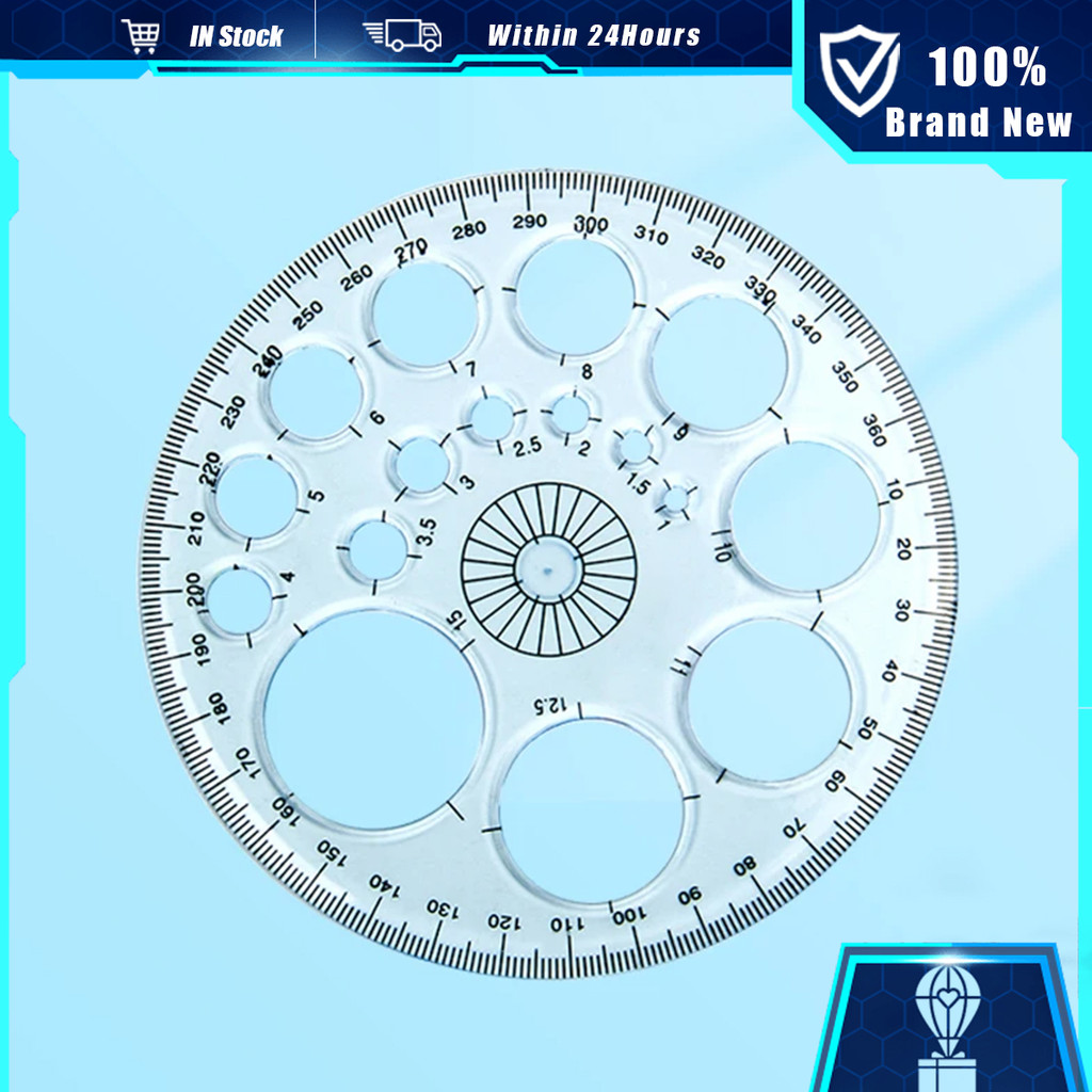 Circle Ruler 360 Degree Protractor School Stationery Office Protractor ...