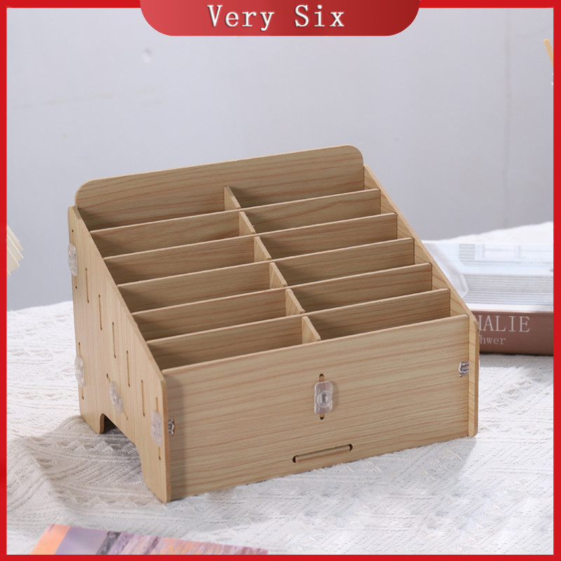 12/24 Grids Large-capacity Wooden Mobile Phone Storage Box for Office ...