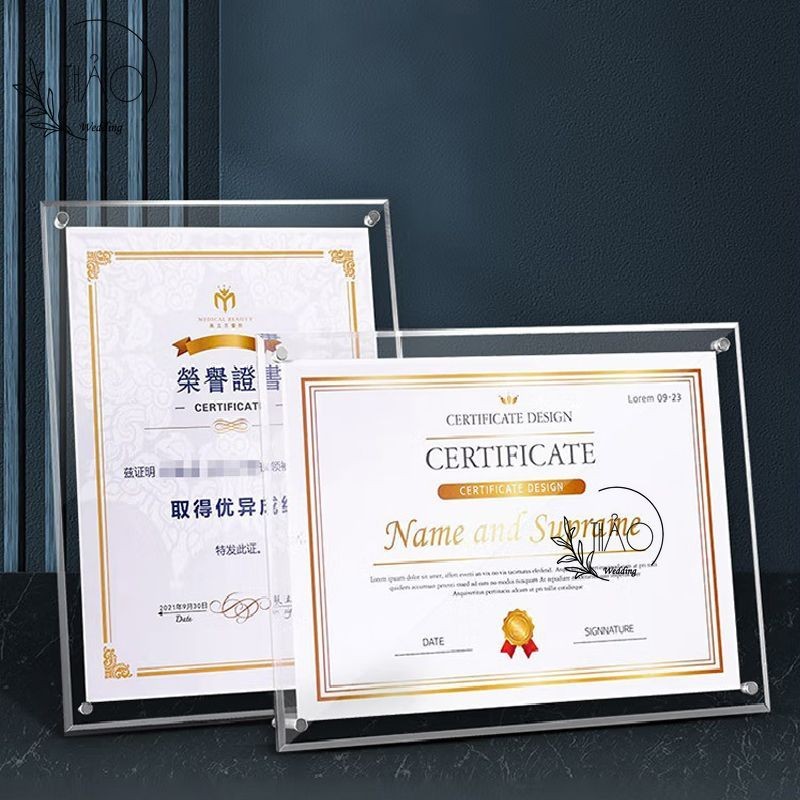 Transparent A4 MICA Desktop Certificate Frame, Acylic material ...